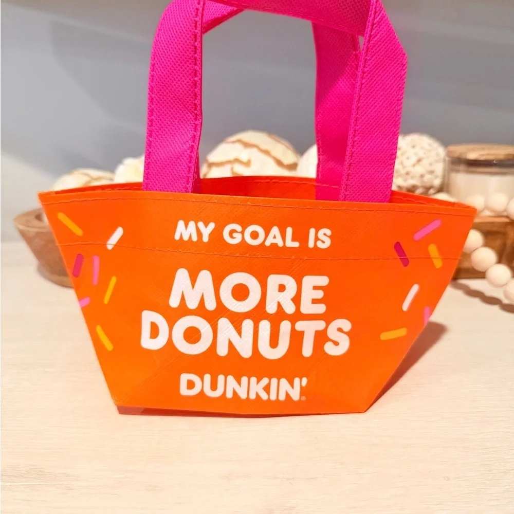 Dunkin Donuts | Other | Dunkin Orange And Pink Donut Mini Tote Bag ...